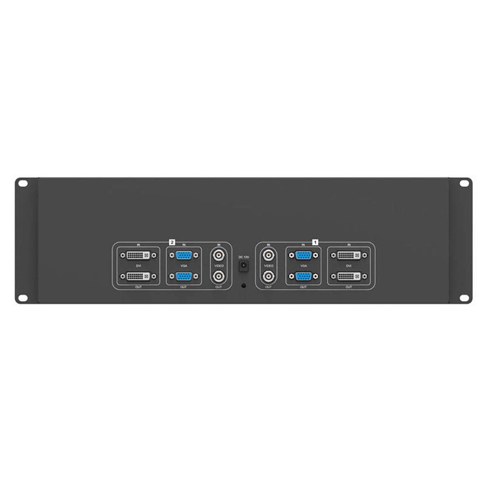 LILLIPUT RM-7024 Dual 7" 3RU Rack Monitors 800X480 with Dual 7” Screens and Dual Dual VGA, Video & DVI in/outputs Official Seller :VIVITEQ