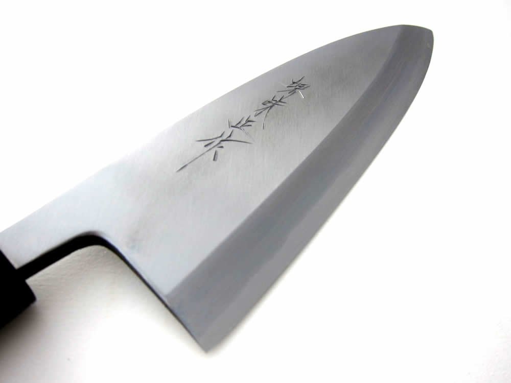 Houcho.com Sakai Ajimasa, Genuine Sakai-Manufactured, 7.6" (180mm) Kasumi White Steel Deba Knife