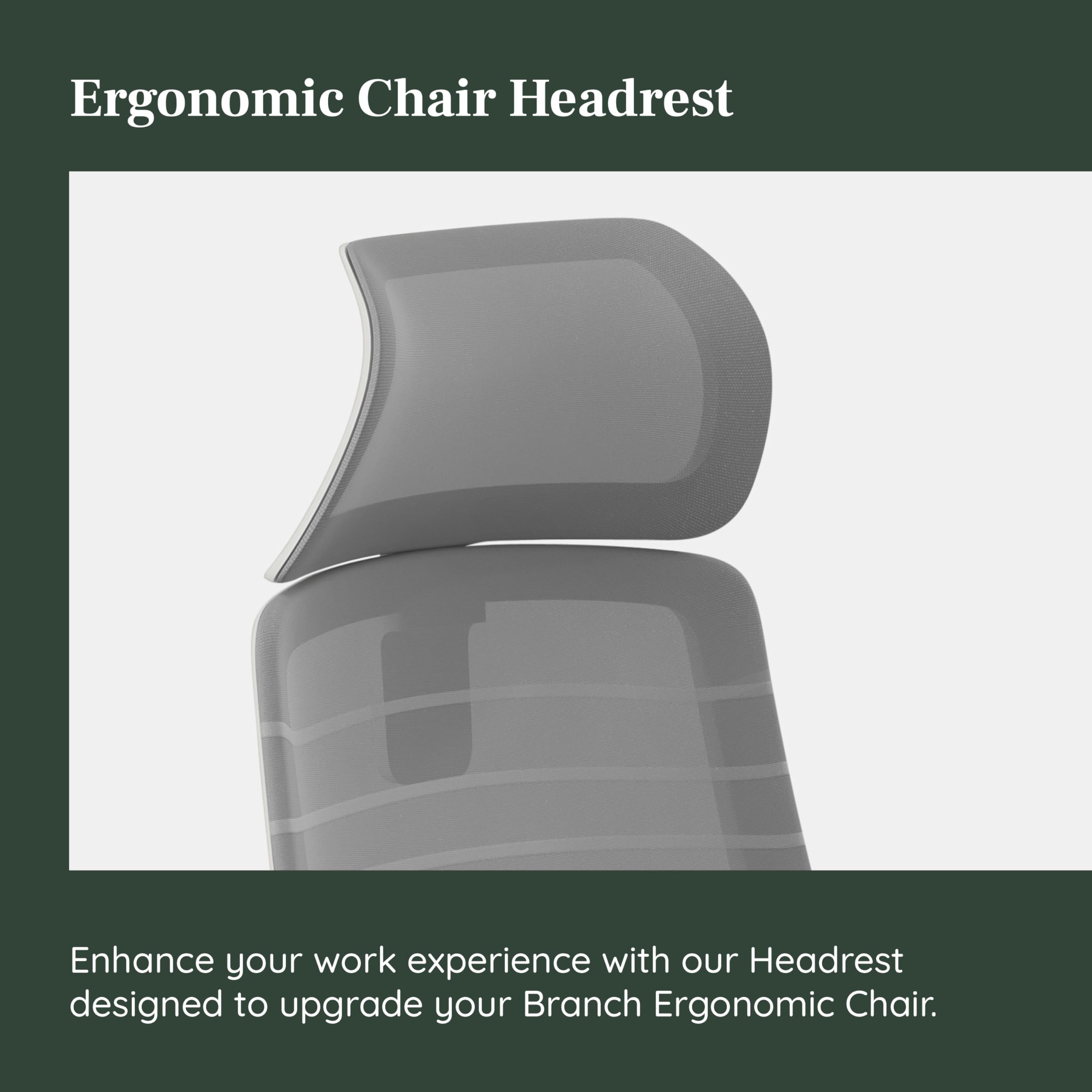Branch Adjustable Ergonomic Headrest Attachment - Only Compatible Ergonomic Chair - Experience Optimal Comfort and Support - All Black