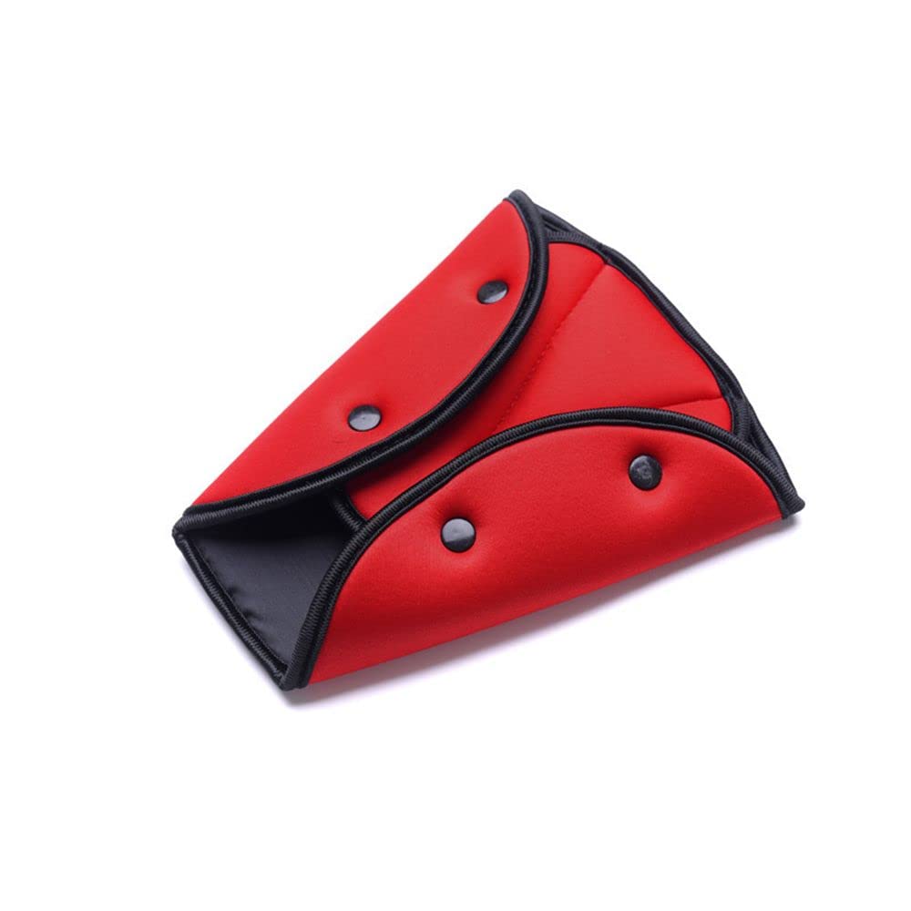 Baby Kids Holder Triangle Adjuster Clip Seat Belts Seat Cover Shoulder Harness Strap Car Safety Cover(red)