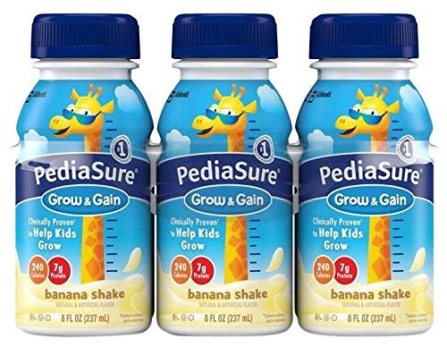 PediaSure Grow & Gain Nutrition Shake For Kids, Banana, 8 fl oz (Pack of 24)
