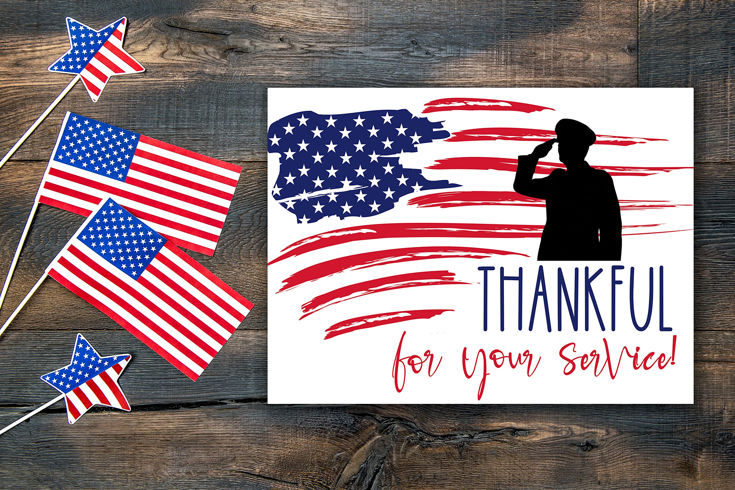Red Door Inspirations Thank You Military, Veteran Appreciation Card (Thank You Single Military Card)