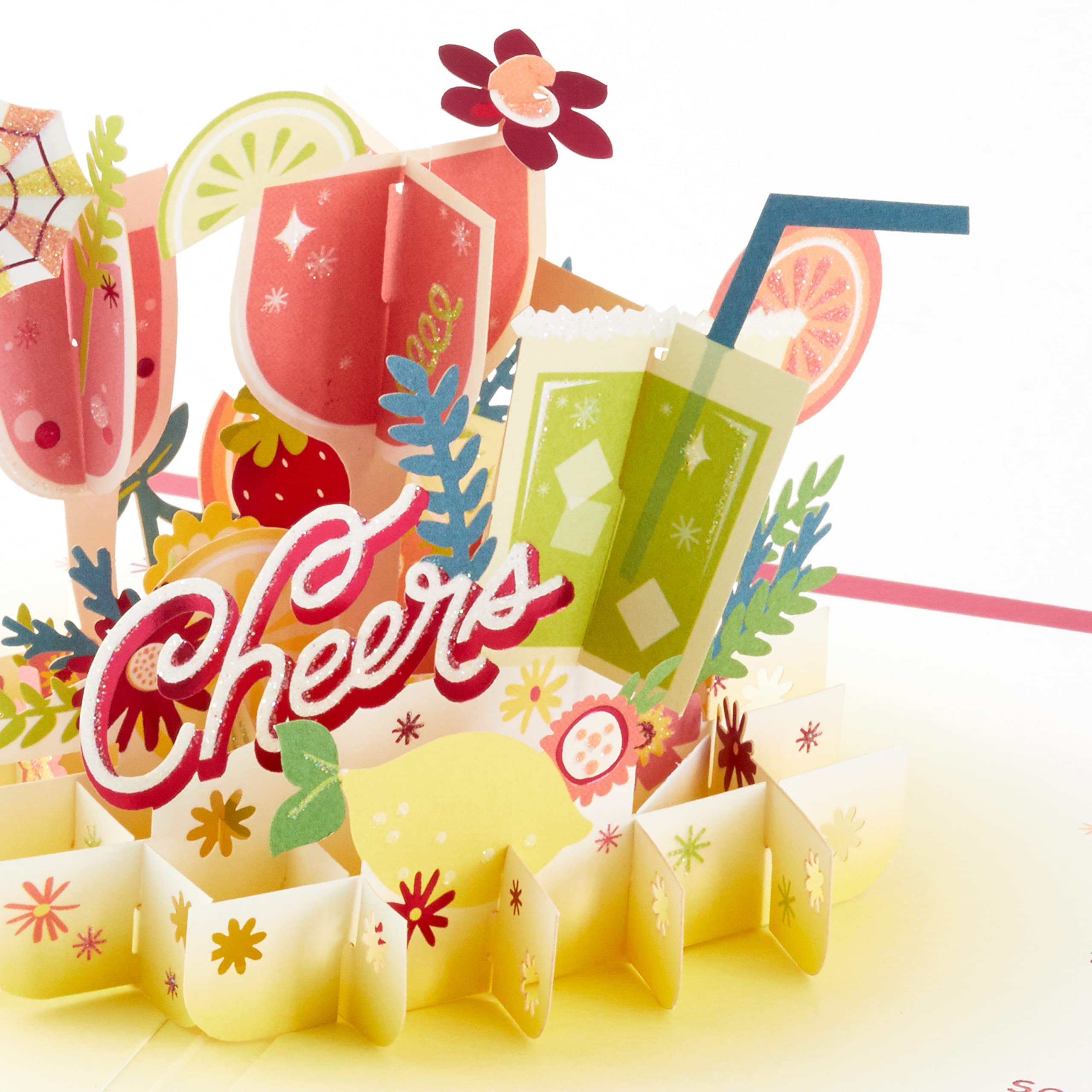 Hallmark Signature Paper Wonder Pop Up Card for Graduation or Birthday (Here's to You, Tropical Drink)