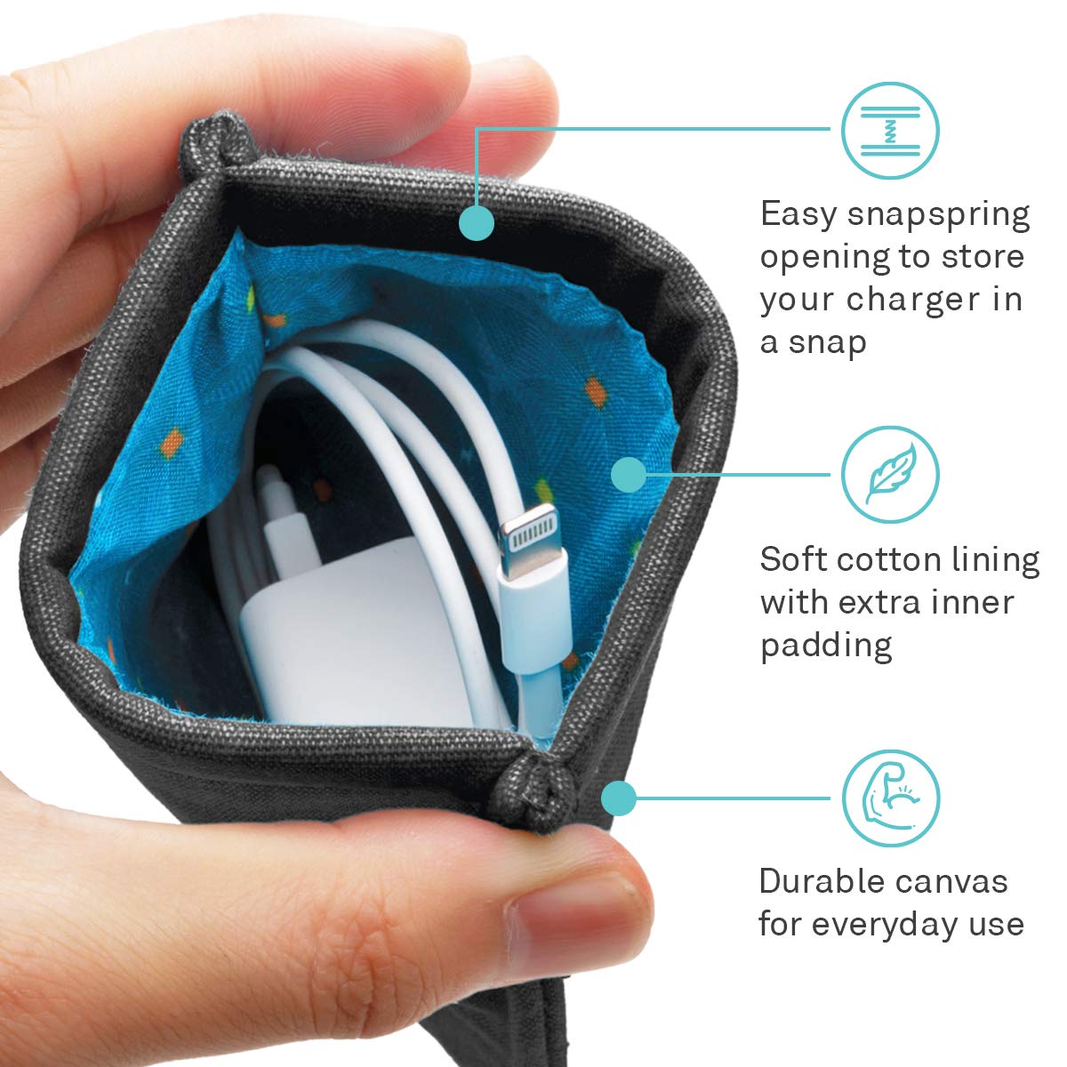 UT Wire Pocket Pouch Kit - Comes with 1 Charger & 1 Earbud Case - (Black)