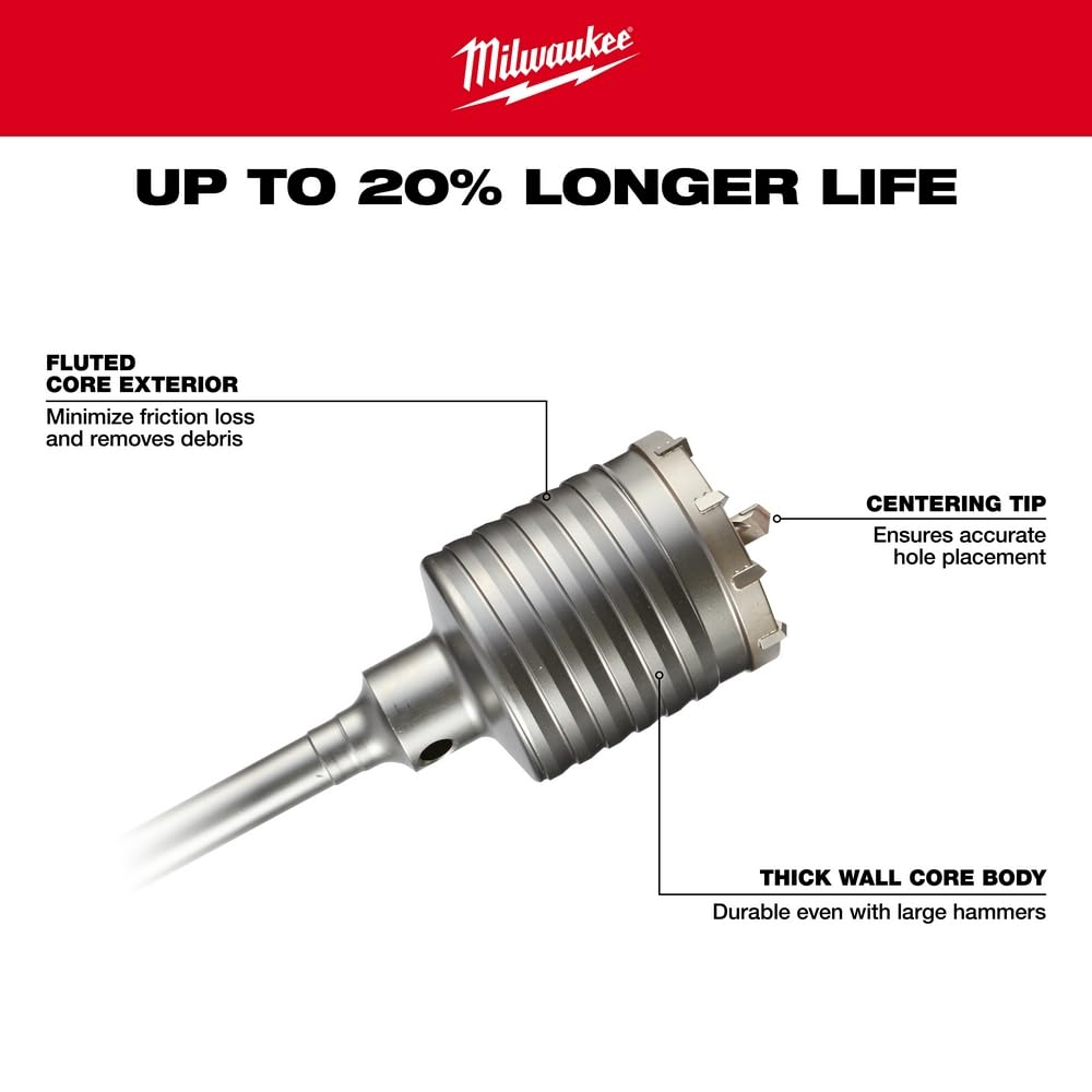 Milwaukee 48-20-5428 SDS-Max 1-Piece Core3-9/16X11-3/8