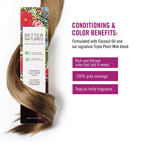 Better Natured Permanent 1B Blue Black Hair Color Dye - Naturally-derived, Vegan & 100% Gray Coverage that Lasts up to 8 Weeks