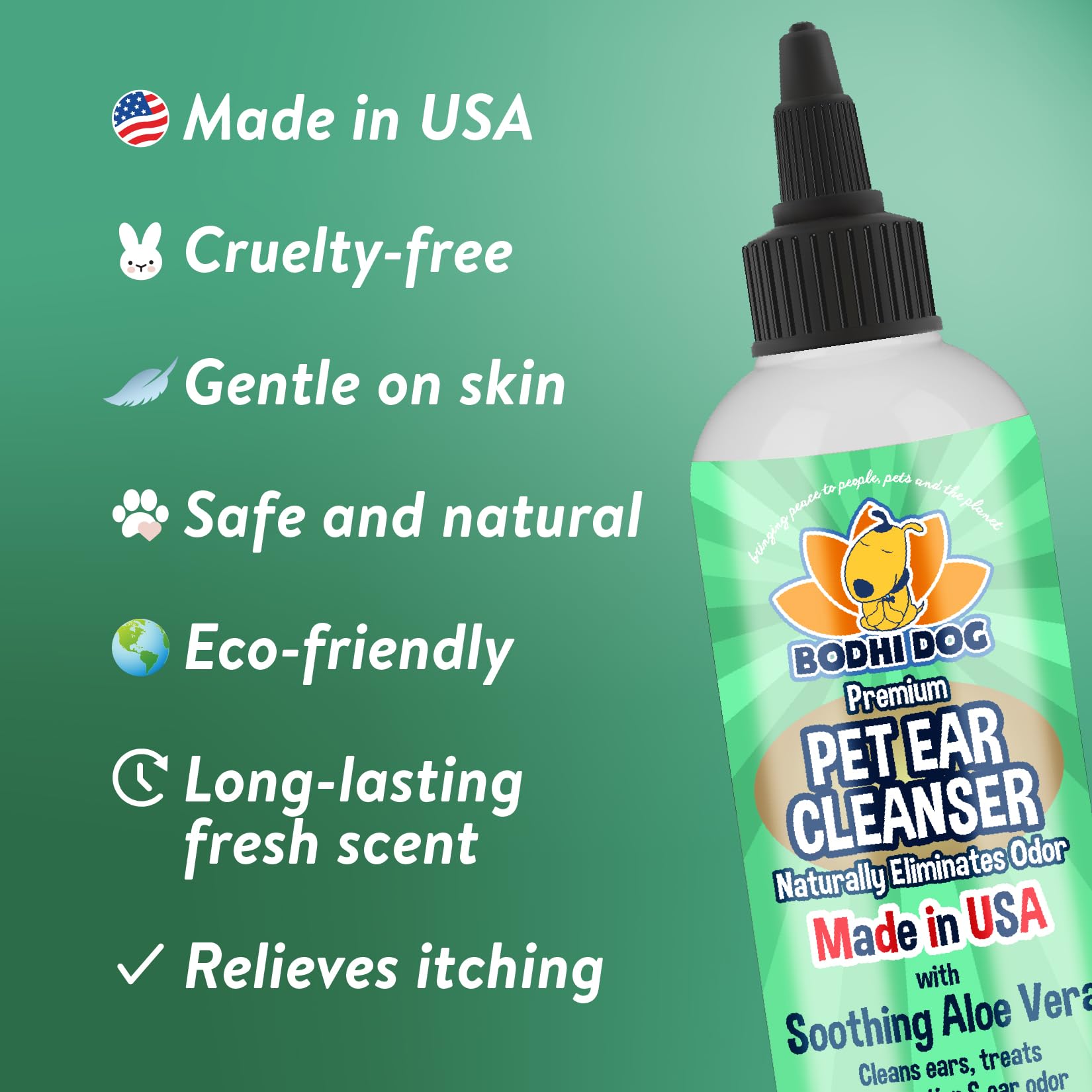 Bodhi Dog Ear Cleaner Solution for Dogs and Cats | Aloe Vera Cleaning for Ear | Gentle Cleanser for Ears