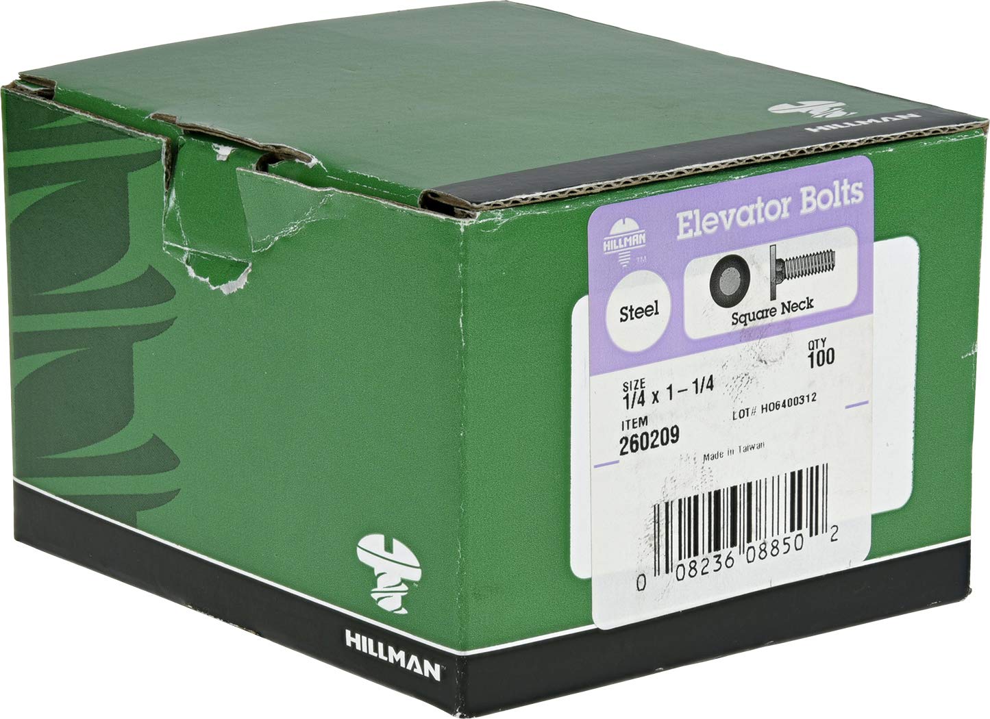 Hillman Elevator Bolts 1/4" x 1-1/4", Black Phosphate