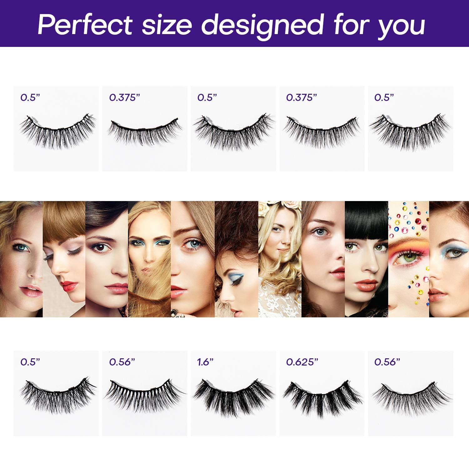 AOBBIY 10 Pair of Magnetic Eyelash, Plus 4 Tube of Eyeliners, Plus 1 Application Tool, Realistic and Soft Magnetic Eyelashes, Strong Hold and Easy to Apply, 25 Piece Set