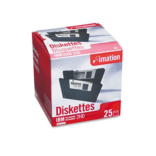 Imation 3.5 Inch Diskettes IBM-Formatted DS/HD 25/Pack Low Torque Antistatic Design