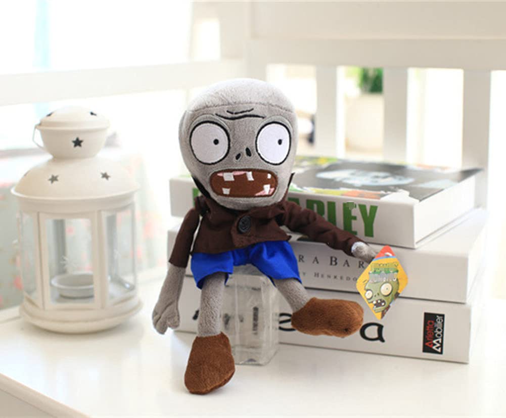 JHESAO 12" PVZ Plush Zombies Brown Coat Toys Normal Zombies PVZ 1 2 Stuffed Soft Doll Gray Zombies New