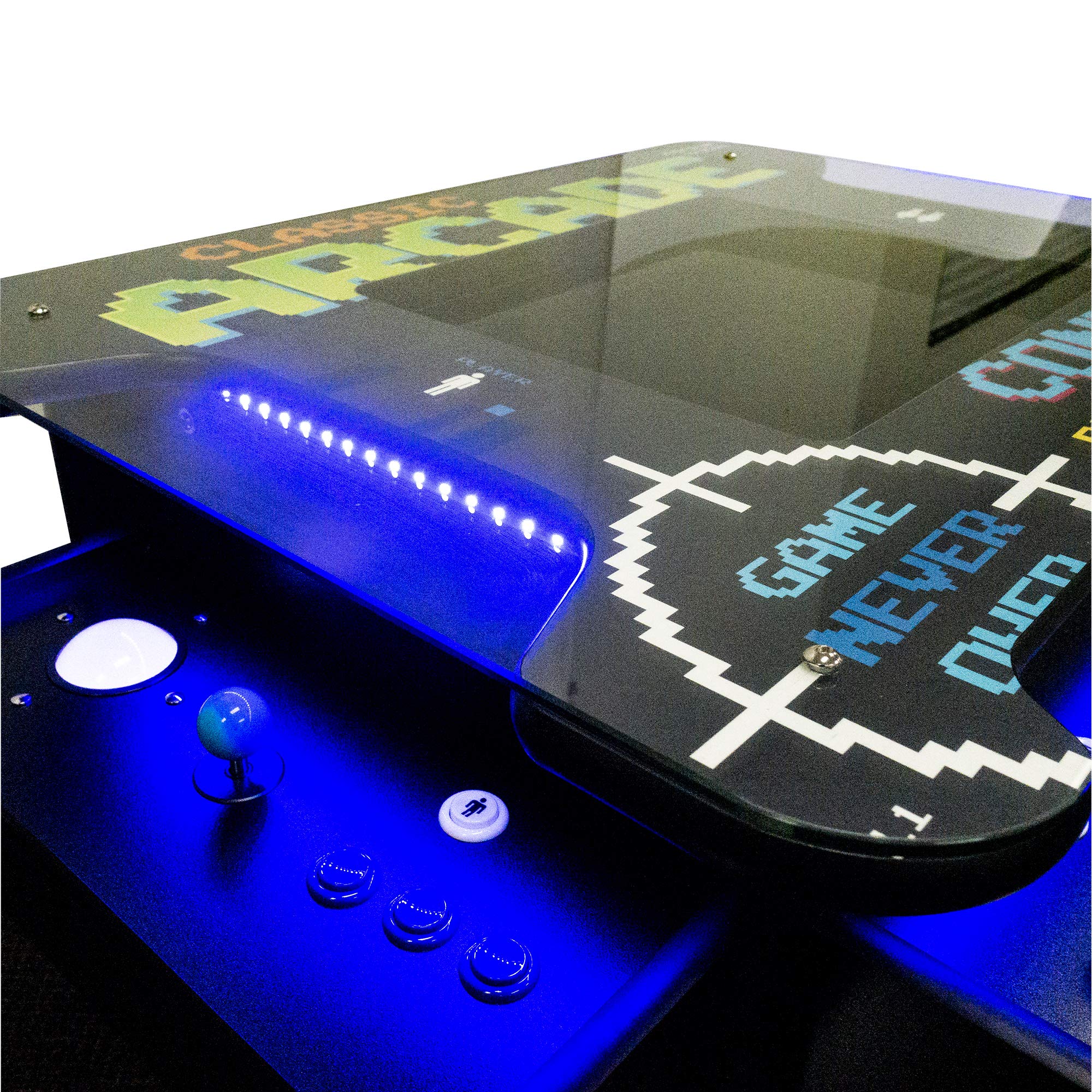Creative Arcades Full Size Commercial Grade Cocktail Arcade Machine | 2 Player | 1162 Games | 22" LCD Screen | 3 Sided | Square Glass Top |4 Sanwa Joysticks | Trackball | 2 Stools | 3 Year Warranty