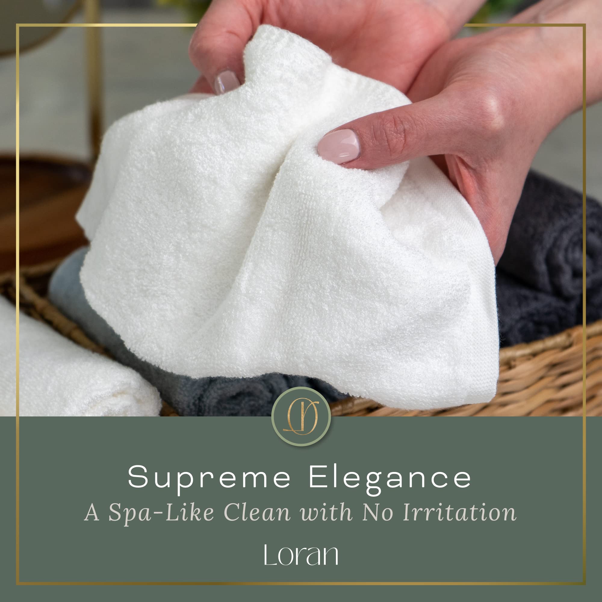 White Washcloths Set of 6 Soft Facial Cloths 10β x 10β 100% Viscose Derived from Bamboo Spa-Like Feel Silky Face Cloth for Skin Cleansing