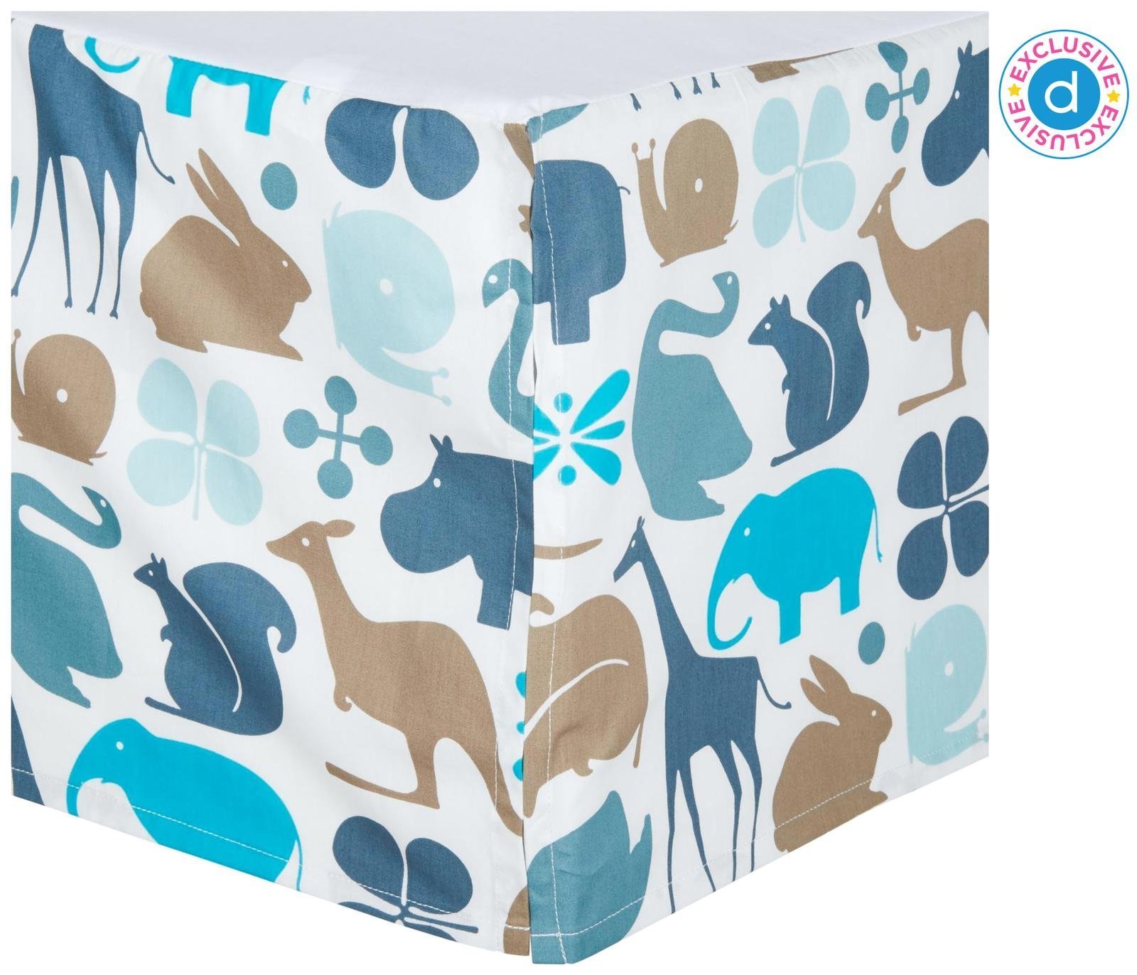DwellStudio Percale Crib Skirt- Gio Aqua