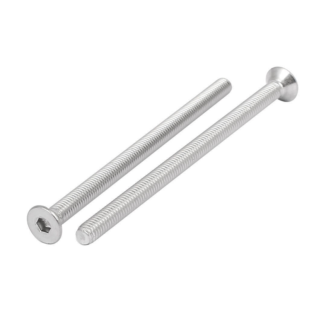 uxcell M6x100mm 304 Stainless Steel Flat Head Hex Socket Cap Screws DIN7991 10pcs