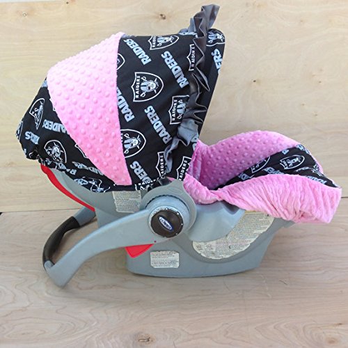 Infant Car Seat Cover- Raiders/Pink