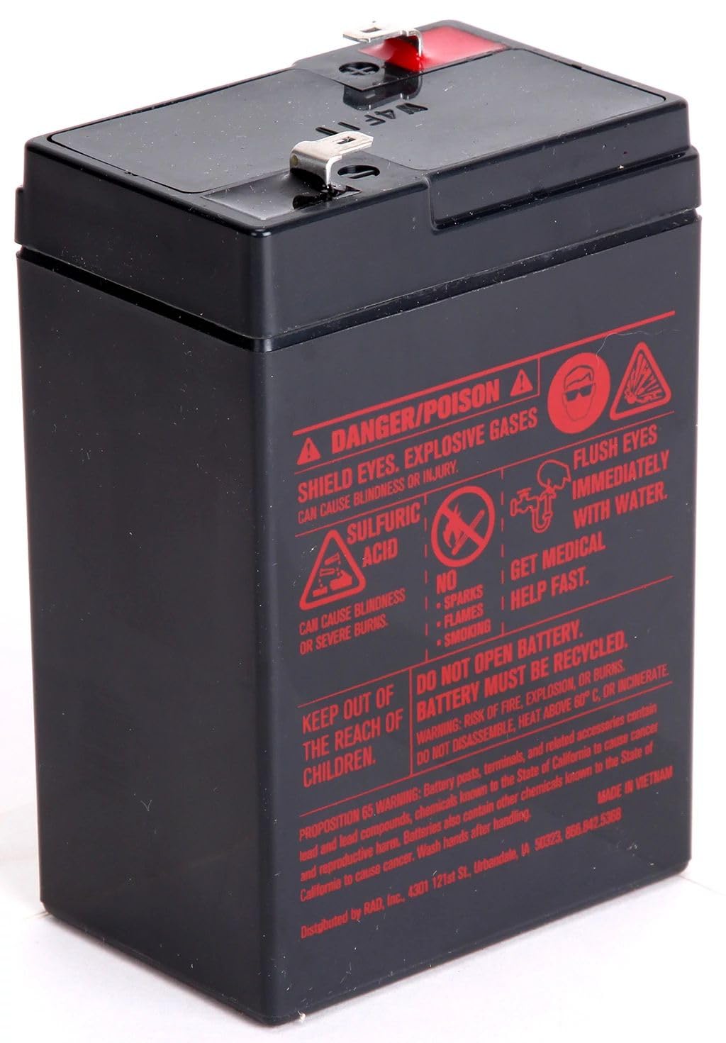 Interstate Batteries 6V 4Ah Fire & Security Battery (F1 Terminal) SLA AGM VRLA Power Patrol Rechargeable Replacement for Fire Alarms, Security Systems, General (FAS0905)