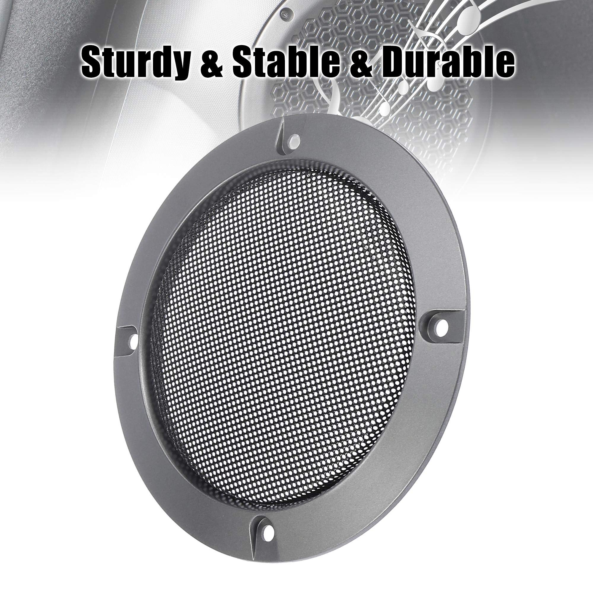 X AUTOHAUX 2pcs 3" Titanium Tone Audio Speaker Cover Mesh Subwoofer Grill Horn Glossy Guard Protector