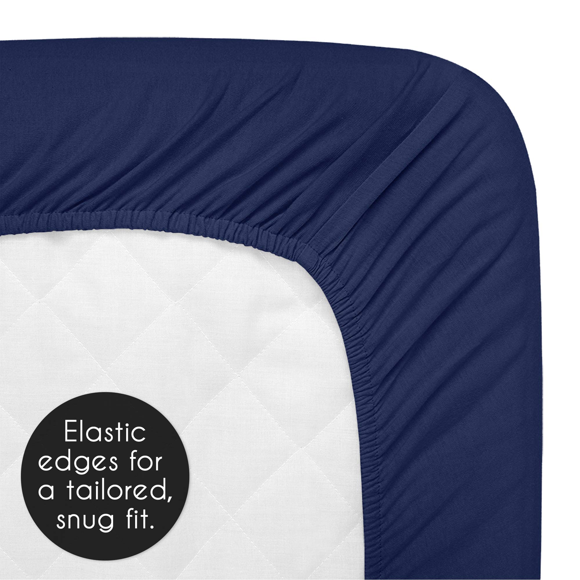 Sweet Jojo Designs Fitted Crib Sheet for Blue and Green Modern Dinosaur Baby/Toddler Bedding Set Collection - Navy Blue