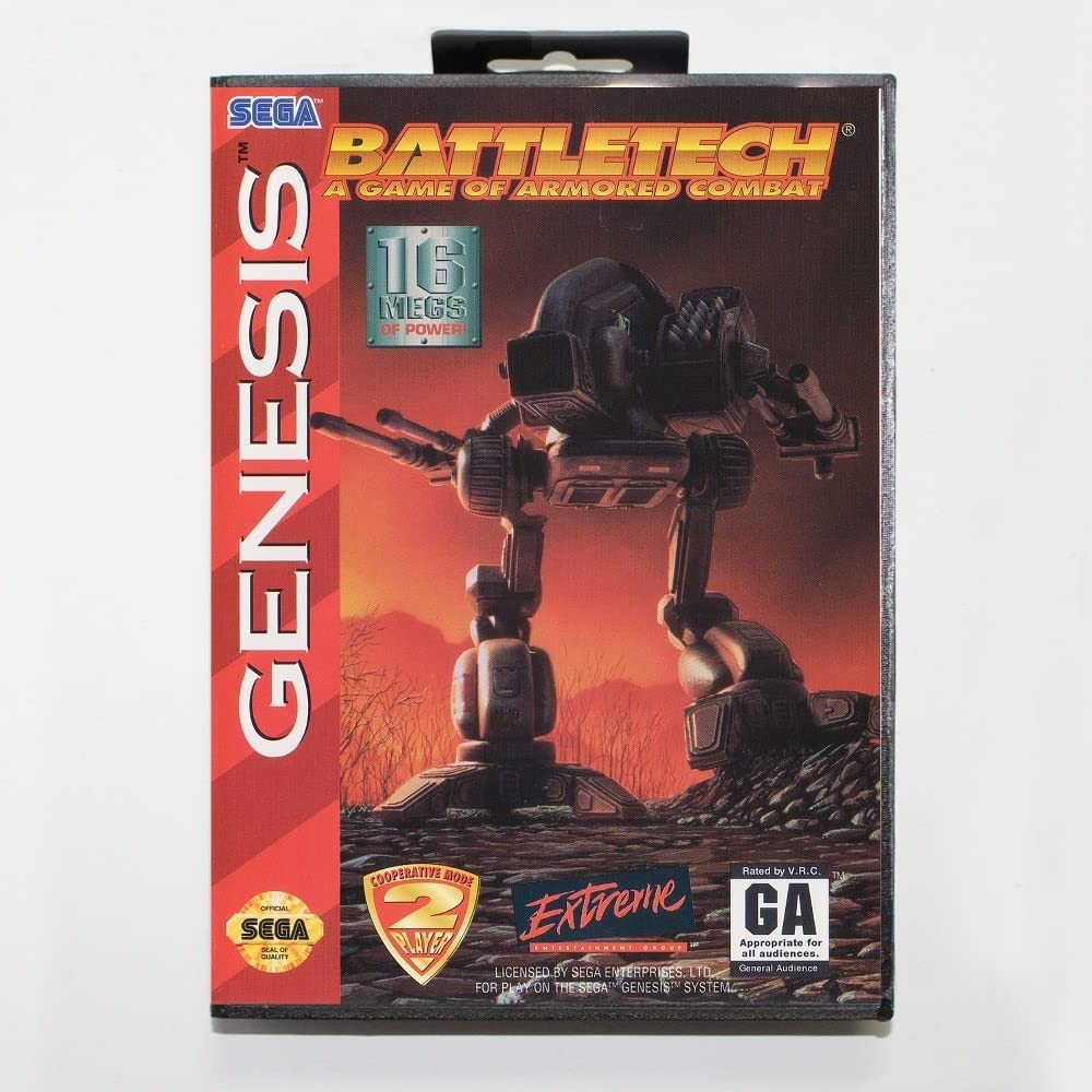 Battletech Game Cartridge 16 Bit MD Game Card With Retail Box For Sega Mega Drive For Genesis (Black)