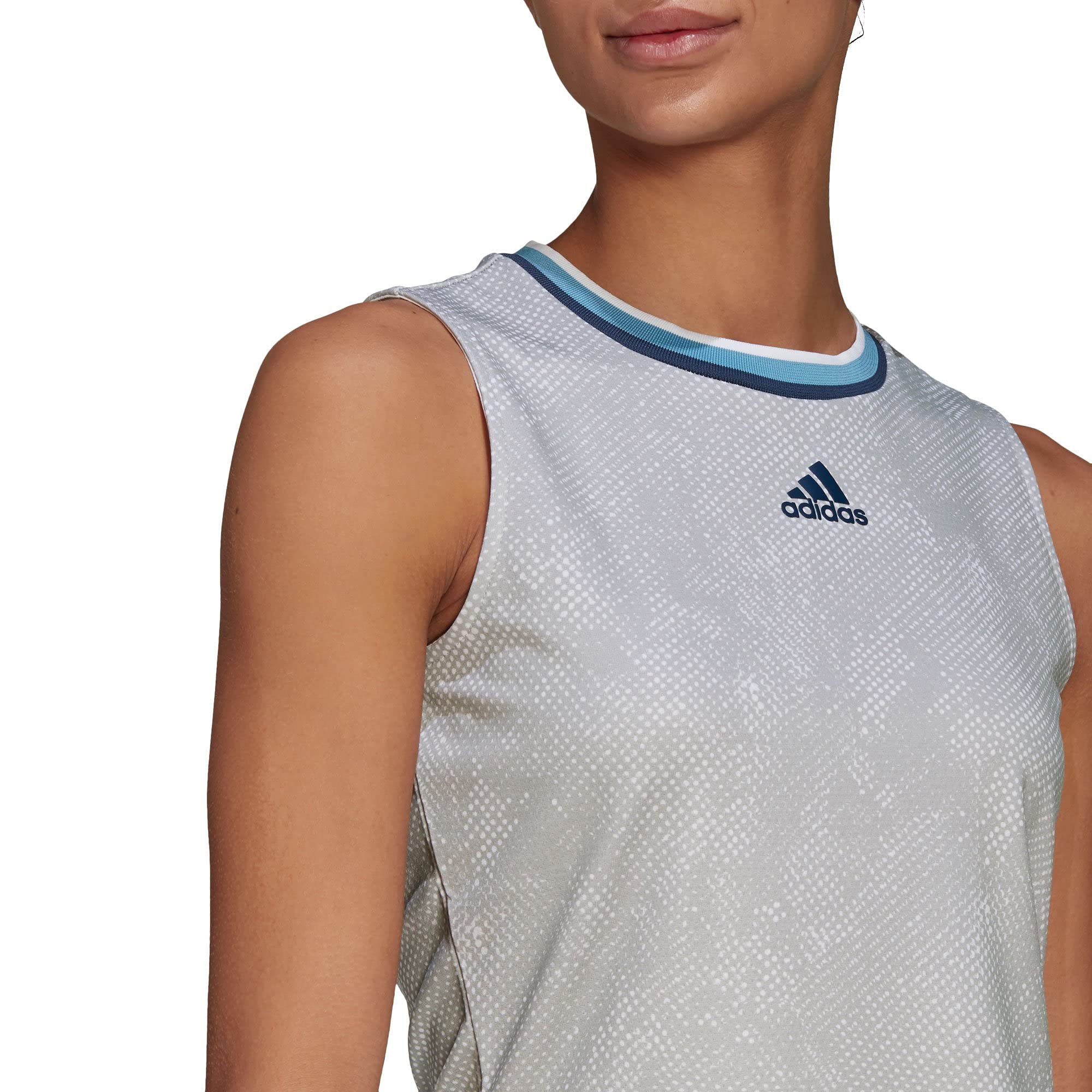 adidas womens Match Tank PB White/Crew Navy Small
