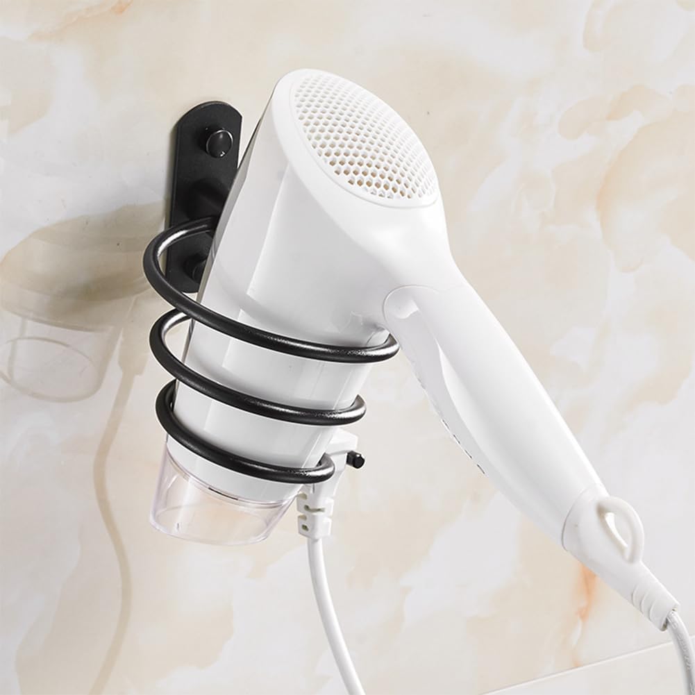 Bathroom Hair Dryer Holder Wall Mounted Holders Blow Dryer Mount Hanger Bracket for Stainless Steel Swivel Storage Rack Stand Silver