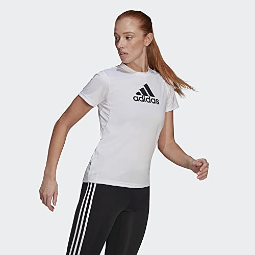 adidas womens Primeblue Tee White/Black Medium