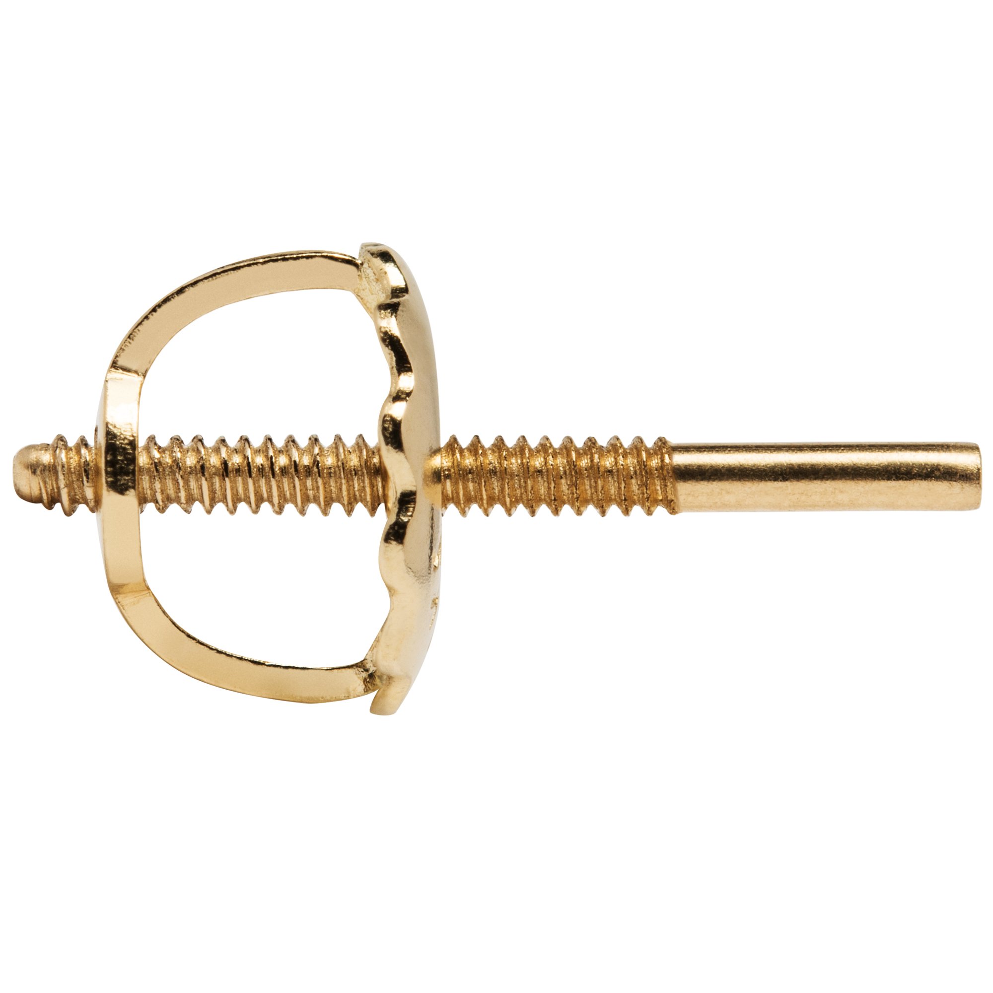 Adora Fine Jewelry Single 14K White Gold Earring Back Replacement | Threaded Screw On Screw Off | Quality Die Struck | Post Size .039" Pad Size 5.5 mm | 1 Back