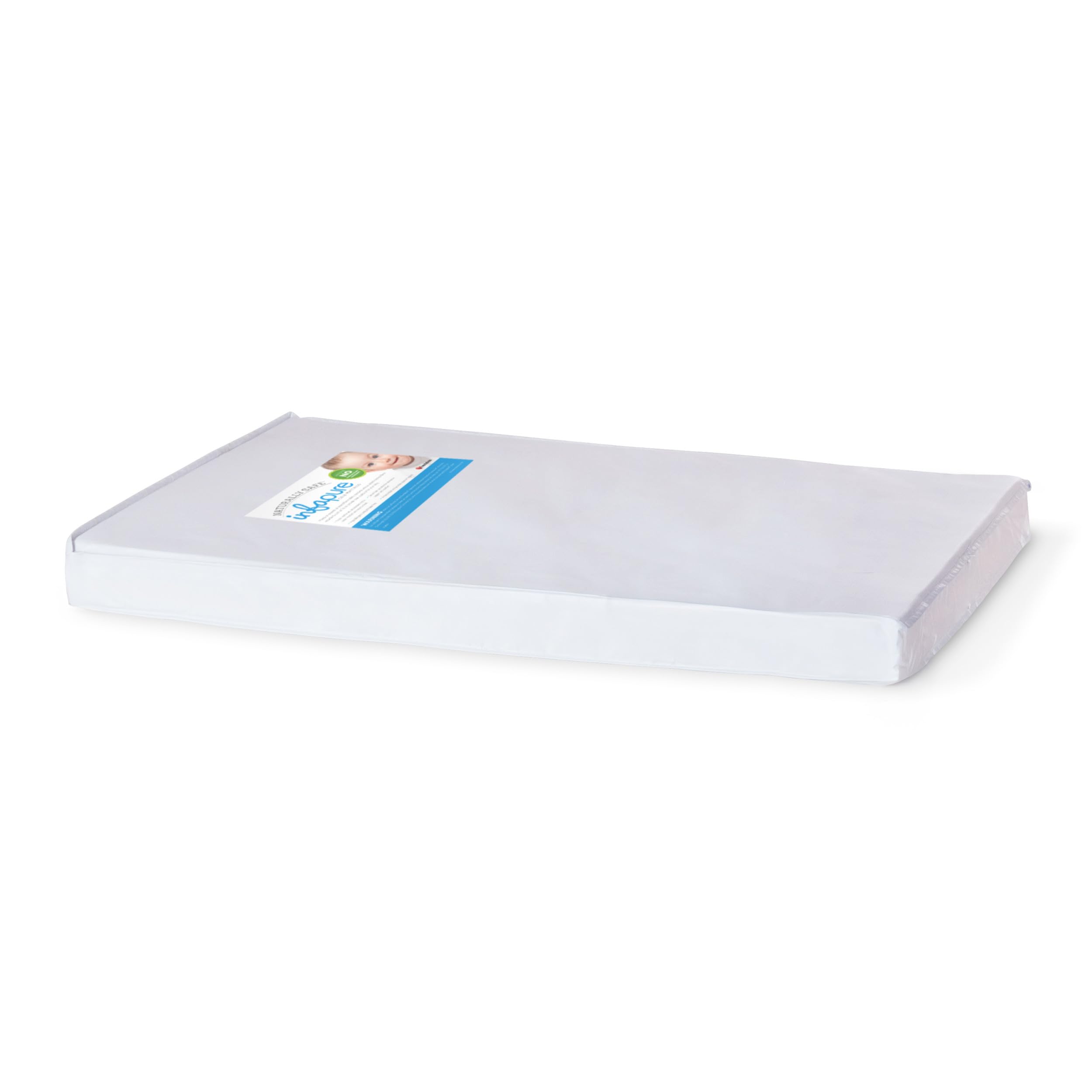 Foundations Infapure 3" Thick Foam Crib Mattress, Lightweight and Hypoallergenic Portable Baby Mattress for Use Compact Cribs (White)