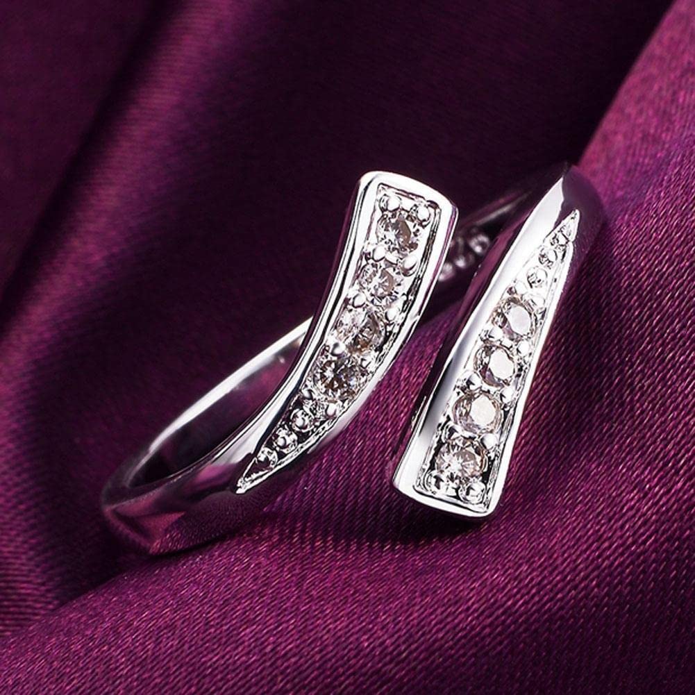 925 Sterling Silver Toe Ring CZ. Size Adjustable