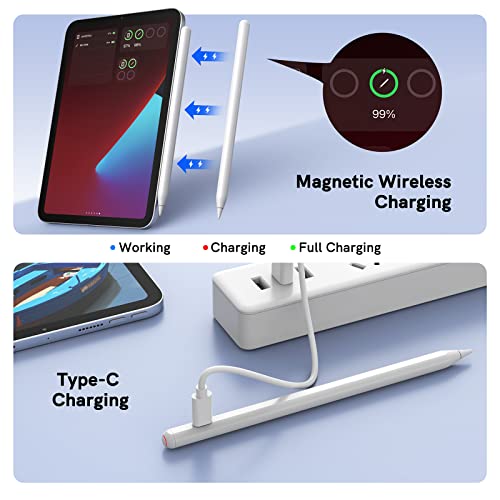 iPad Pencil 2nd Generation with Magnetic Wireless Charging, Stylus Pen for iPad with Palm Rejection, Compatible with iPad Mini 6, iPad Air 5/4, iPad Pro 11" 3/2/1, iPad Pro 12.9" 6/5/4/3