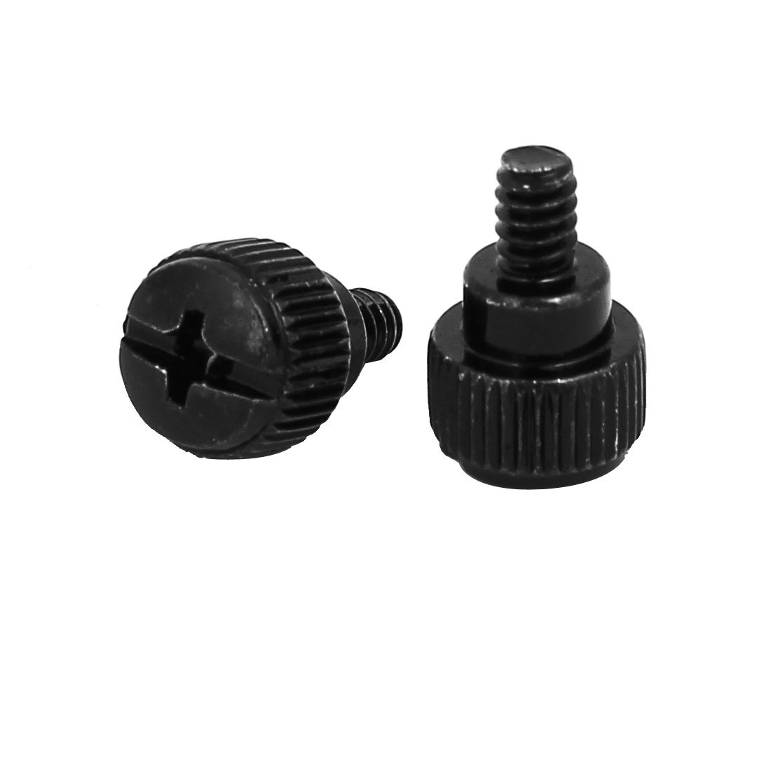 uxcell Computer PC Case Metal Flat Head Knurled Thumb Screw M3.5x5mm Black 15pcs