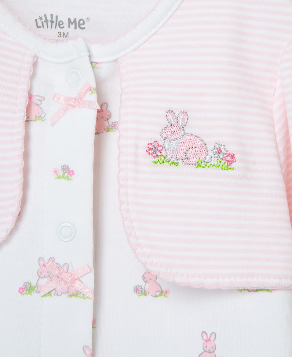 Little Me Baby Clothes & Outfits - Girls One Piece Hat & Footed Sleeper Pajamas - 3 Months, Baby Bunnies