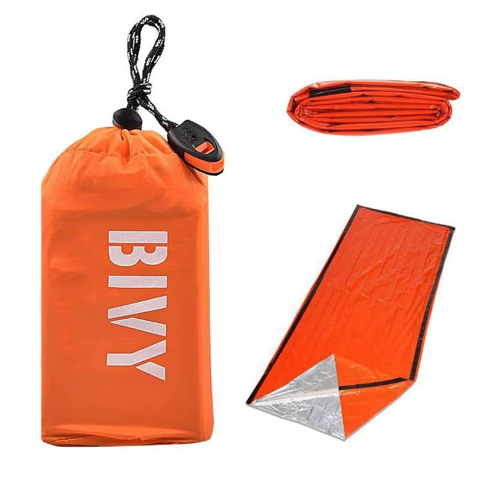 ACIDI 2 Person Adult Emergency Bivy Sack Thermal Survival Sleeping Bag Portable Bivy Blanket for Camping, Hiking