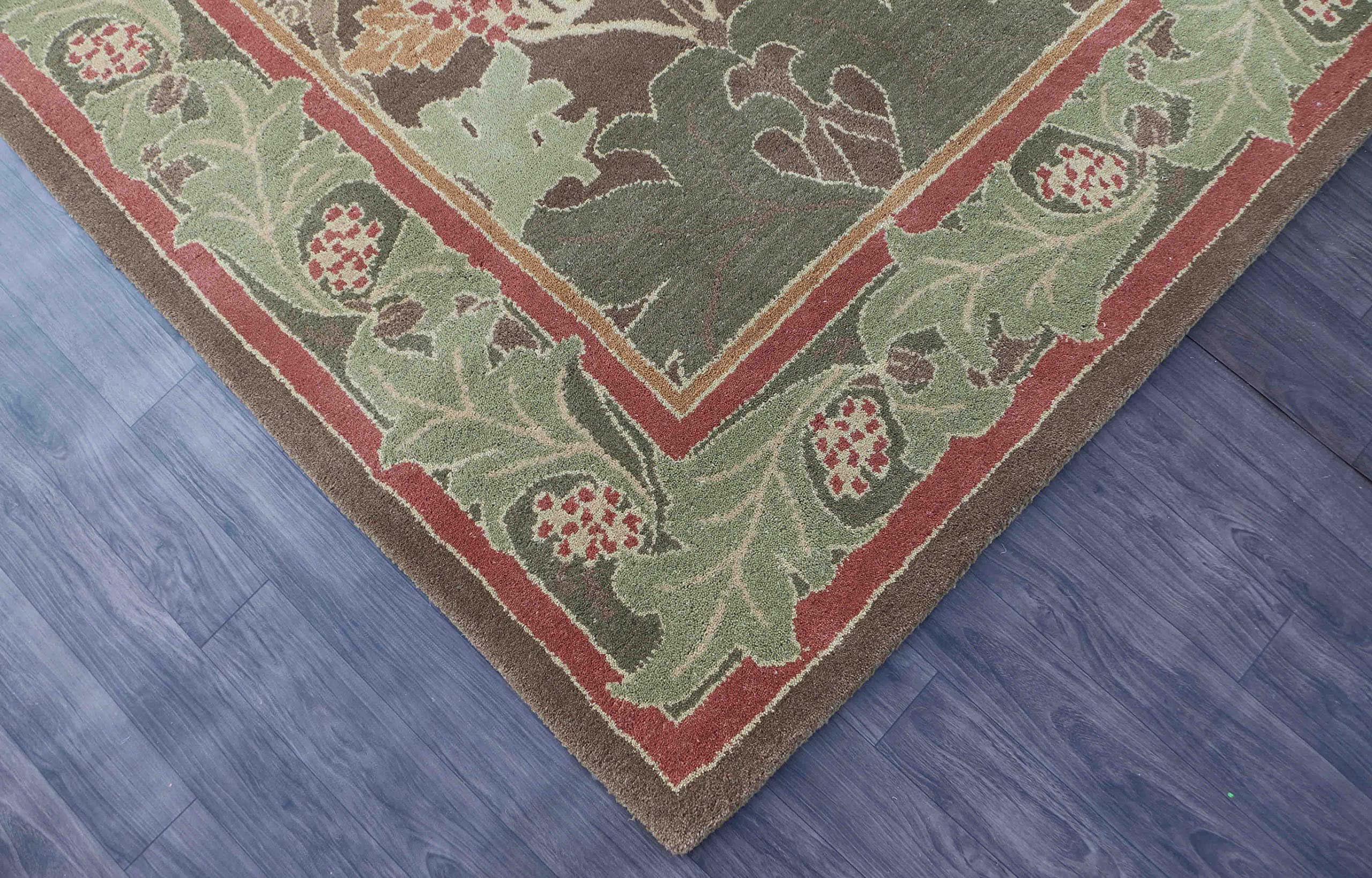 USA RUG Old Hand Made Pattern William Morris Cecil Green Traditional Oriental Style 100% Woolen Area Rugs (8 ft x 10 ft)