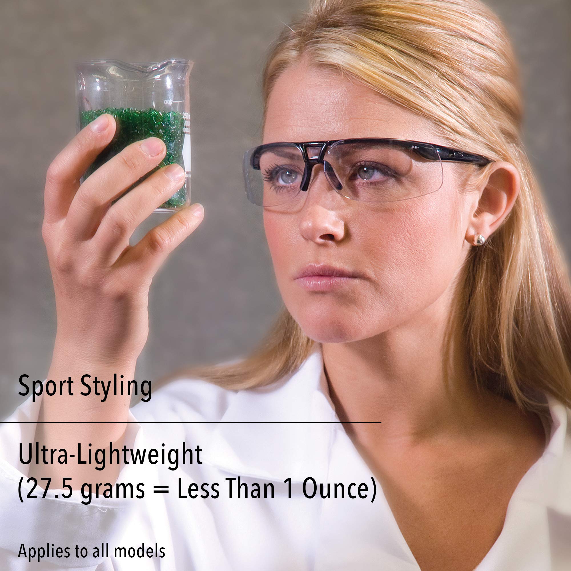 Honeywell Uvex Ademco by Protégé Safety Glasses, Metallic Black Frame with Clear Lens & Ultra-Dura Anti-Scratch Hardcoat (S4200-H5)