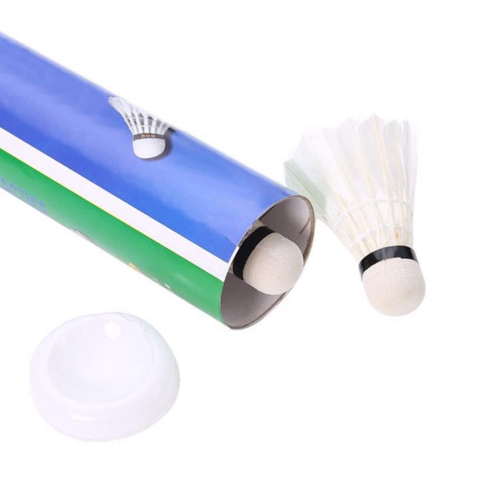 Alapaste 12-Pack Badminton Shuttlecocks Goose Feather Shuttlecocks Stable Durable Sports Training High Speed Badminton Birdies Balls,White