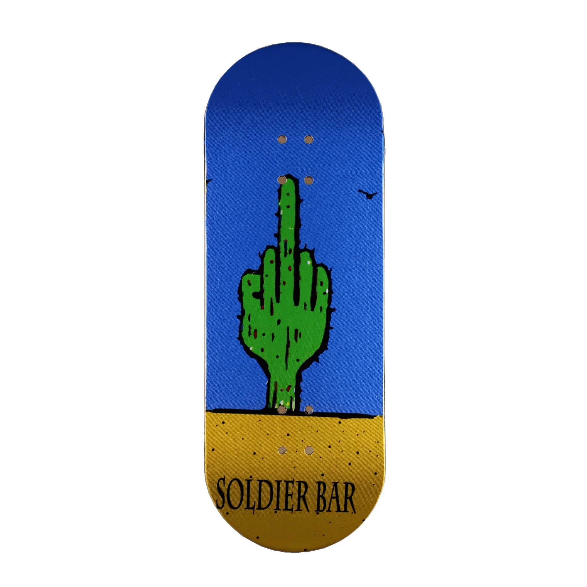 SOLDIER BAR Fingerboards complete (5 Layer Canadian Maple 34mmx 98mm DECK) Finger Skateboards (+34mm Truck+Globular Wheels) (Cactus)
