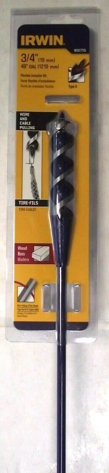 IRWIN IRWIN Tools Flexible Installer Drill Bit with Auger Tip, 3/4-inch Shank, 48-inch Length (1890755)