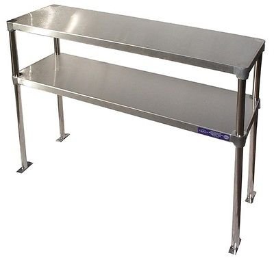 Stainless Steel Adjustable Double Over Shelf 14" x 48" NSF ADBS14X48