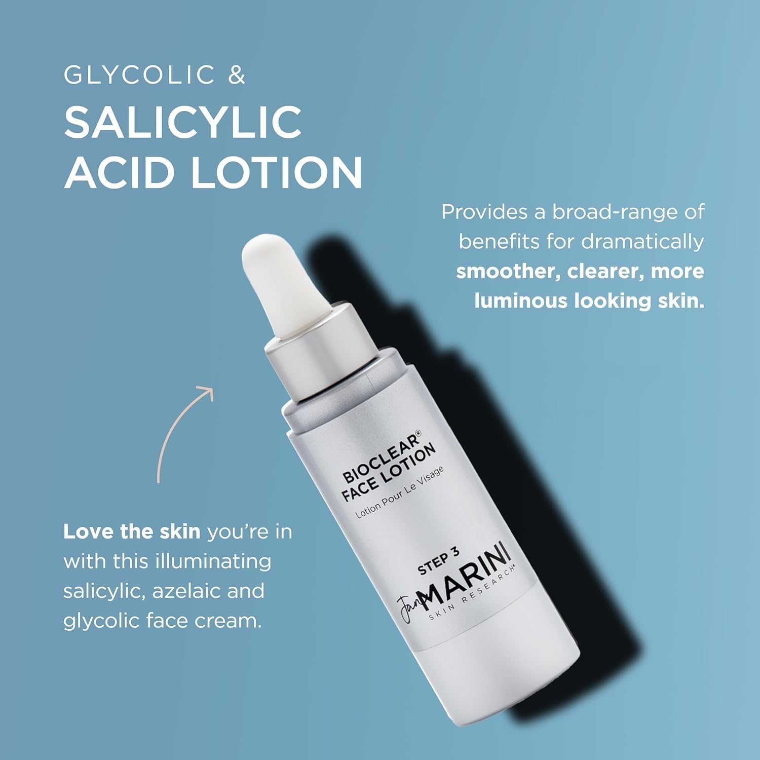 Jan Marini Skin Research Bioclear Face Lotion - Daily Face Moisturizer with Glycolic, Salicylic & Azelaic Acid - Dark Spot Support - Face Lotion for Oily & Normal/Combo Skin - 1 fl oz