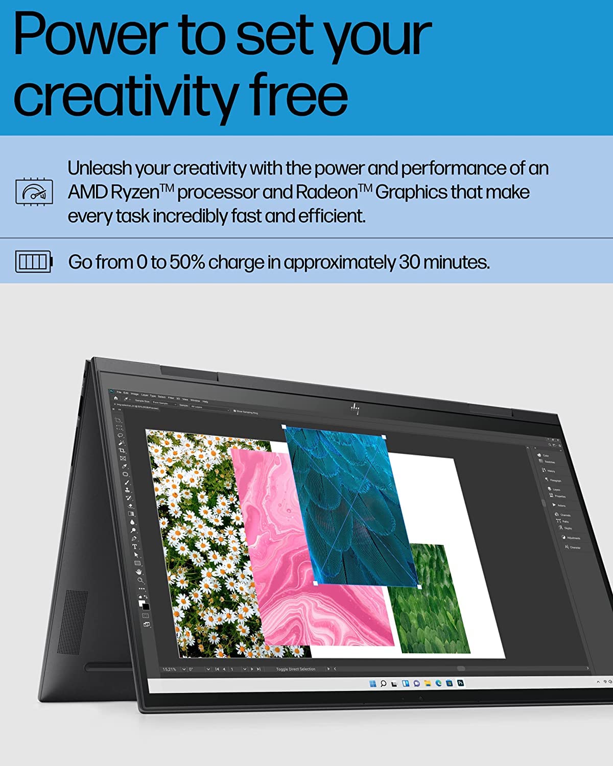 HP 2023 Envy x360 2-in-1 Convertible Laptop, 15.6 Inch Touchscreen Display, AMD Ryzen 7 5825U Processor, 64GB RAM, 2TB SSD, AMD Radeon Graphics, Bluetooth, Webcam, Windows 11 Home