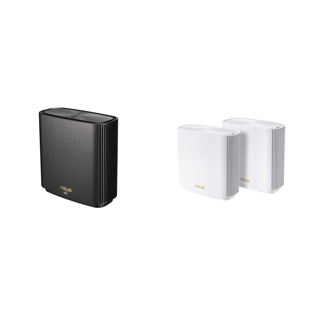 ASUS ZenWiFi AX6600 Tri-Band Mesh WiFi 6 System (XT8 1PK) & ZenWiFi AX6600 Tri-Band Mesh WiFi 6 System (XT8 2PK) - Whole Home Coverage up to 5500 sq.ft & 6+ Rooms, AiMesh, White