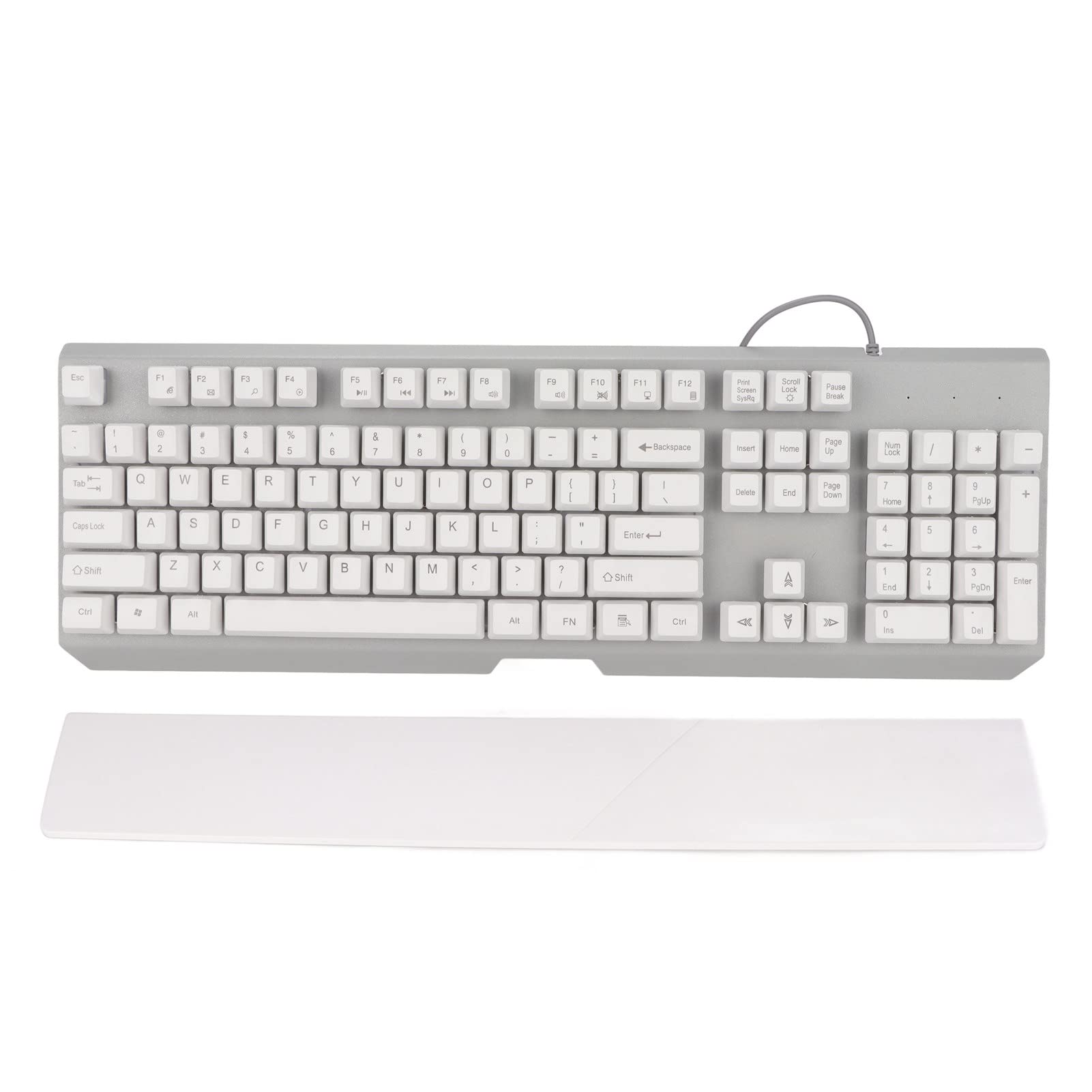 Acogedor Mechanical Gaming Keyboard, RGB Backlight USB Wired 104 Keys Mechanical Feeling Keyboard with Wrist Rest for Home Office Gaming(GK60 Keyway White)