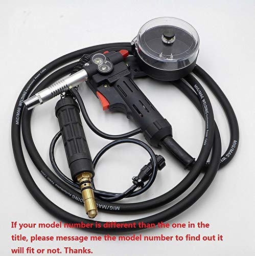 INTSUPERMAI Aluminum Spool Gun Fit for Miller 300371 Millermatic 140 180 211 Spoolmate 100 Torch with 3m(9.8ft) Cable 10 x 0.8mm Conductive Nozzle