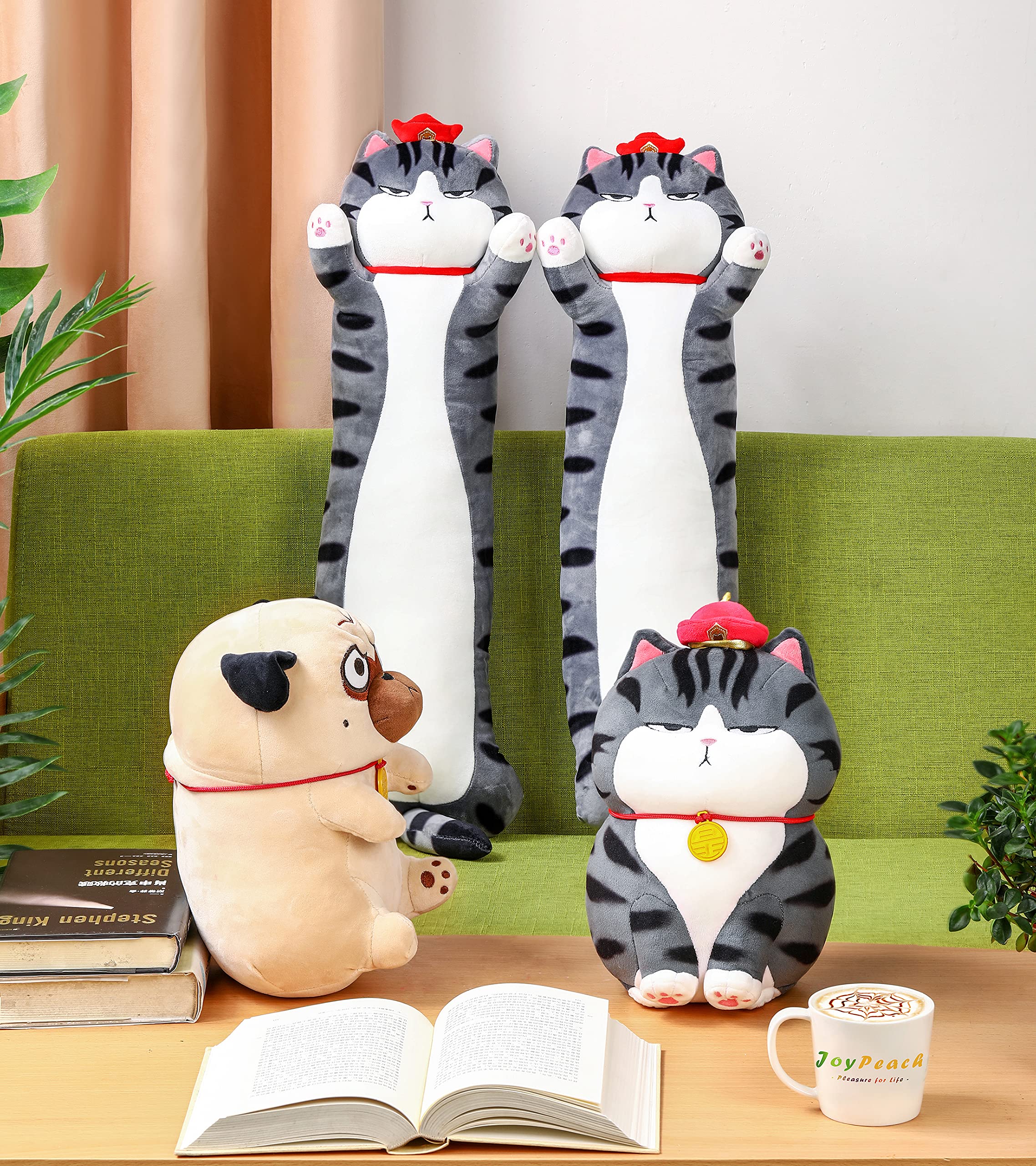 Joy Peach Plushies,Cat Plush Toys,30 in Super Soft Cat Pillow,Cat Plush Pillow for All Ages,Relieves Loneliness and Fatigue