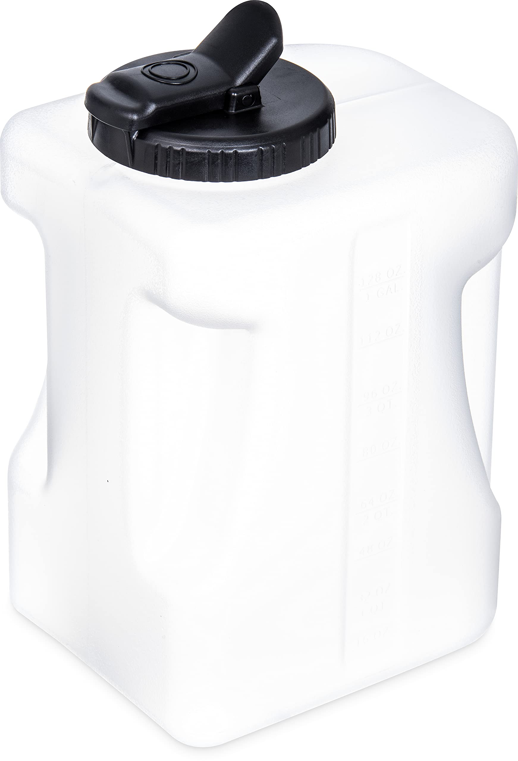 Carlisle FoodService Products Container Plastic Jug, Pitcher with Color Coded Toggle Lid for Catering, Buffets, Restaurants, Polypropylene (Pp), 1 Gallon, Black, (Pack of 2)
