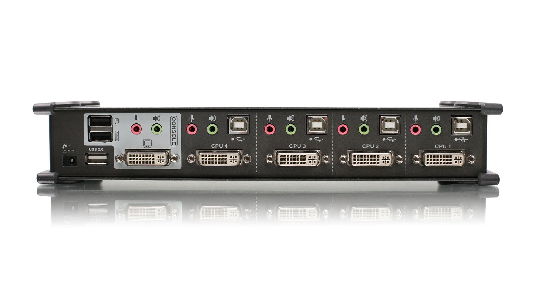IOGEAR 4-Port DVI KVMP Switch - 1920 x 1200 60Hz - LED Display - Auto Scan Mode - 2.1 Audio w/Mic - 2 USB 2.0 Hub For Peripherals Sharing - Plug n Play - Win Linux Mac Sun - TAA Compliance - GCS1104