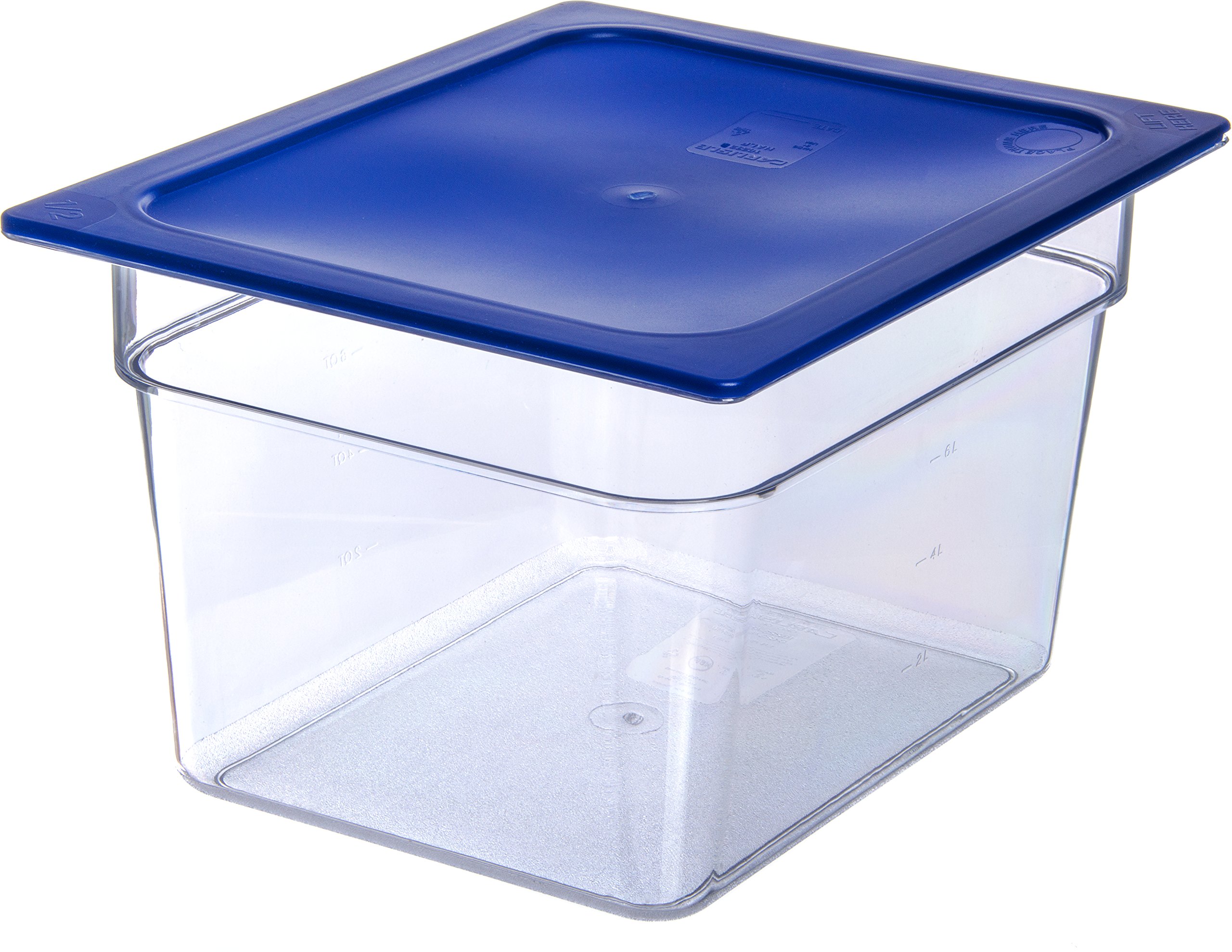 Carlisle FoodService Products Storplus 1/2-Size Food Pan for Catering, Buffets, and Restaurants, Polycarbonate, 8 Inches Deep, Clear, (Pack of 6)