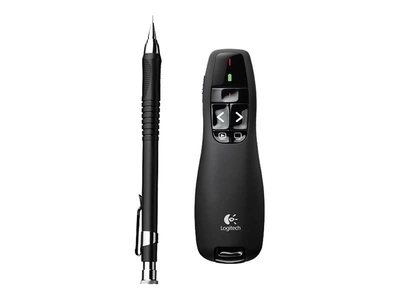 Logitech Wireless Presenter R400, Wireless Presentation Remote Clicker with 50 ft Red Laser Pointer 910-001356